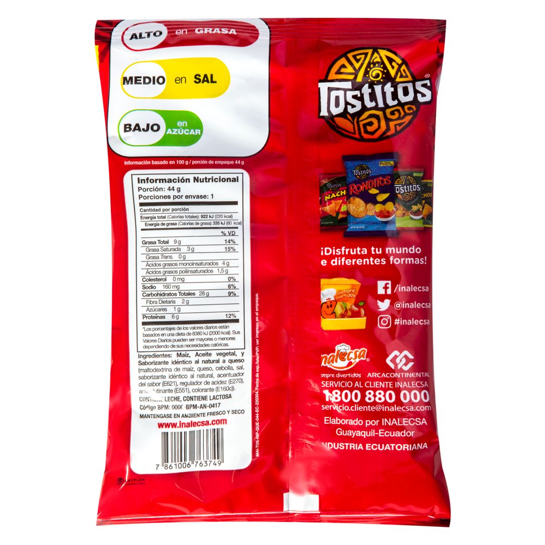 Tostitos con Hiper Queso de Inalecsa 44g - 962119