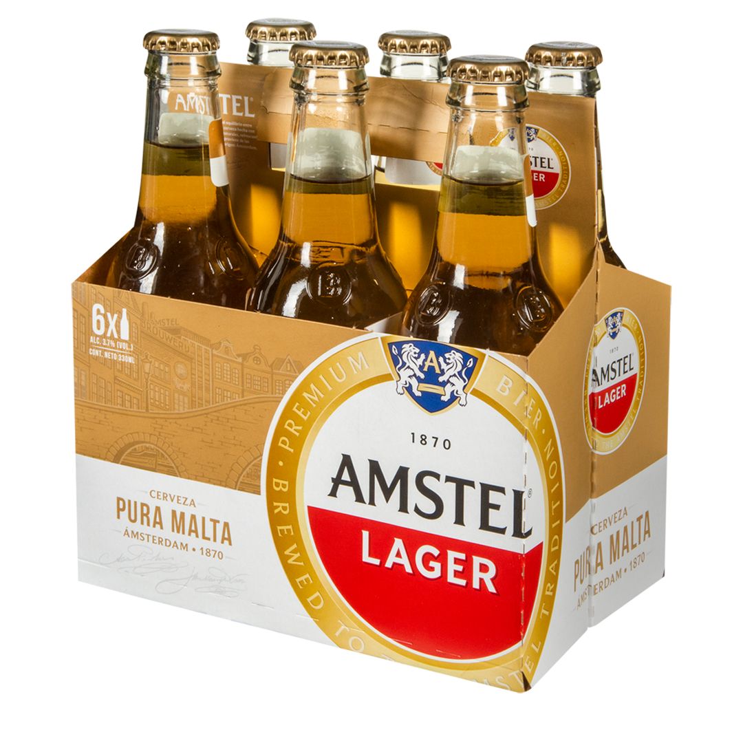 Six Pack Cerveza Amstel Botella 330ml - 964192