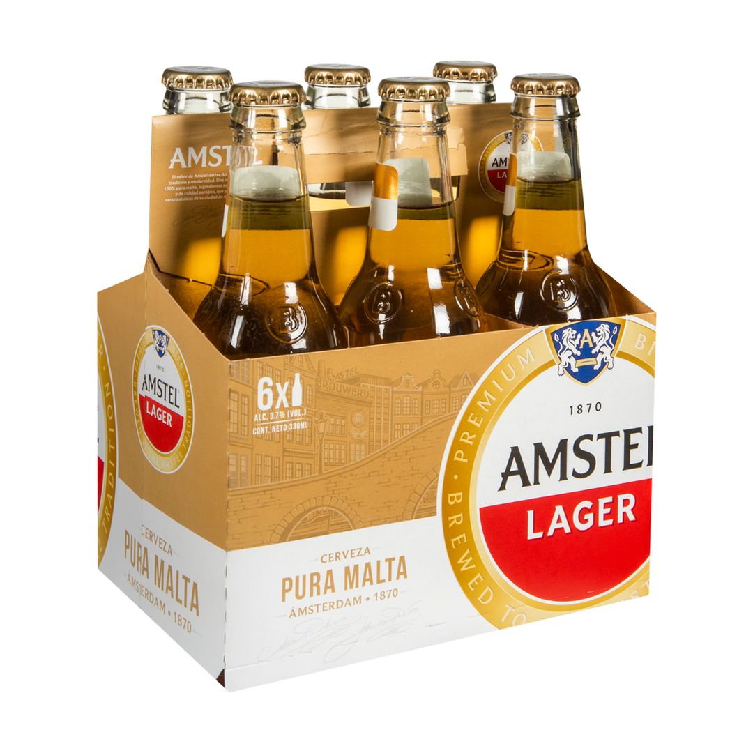 Six Pack Cerveza Amstel Botella 330ml - 964192