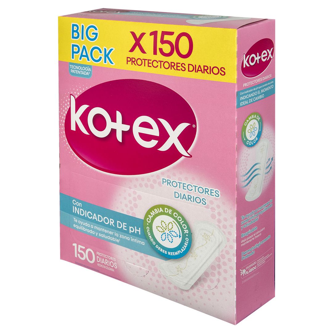 Protectores Diarios Kotex Con Indicador de PH - 150 Unidades - 966845