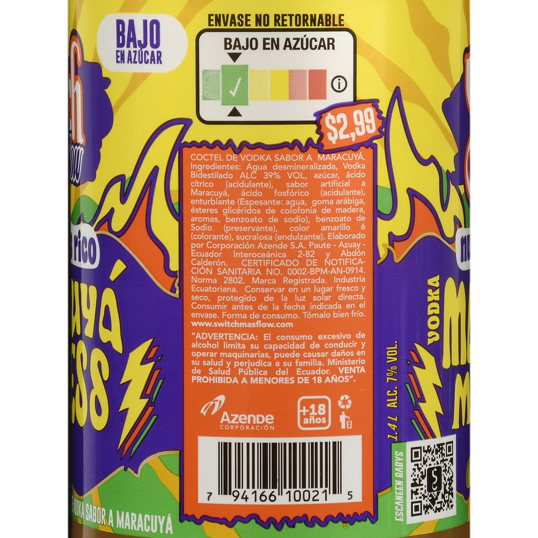 Cóctel Switch Vodka y Maracuyá 1.4 Lt - 966831