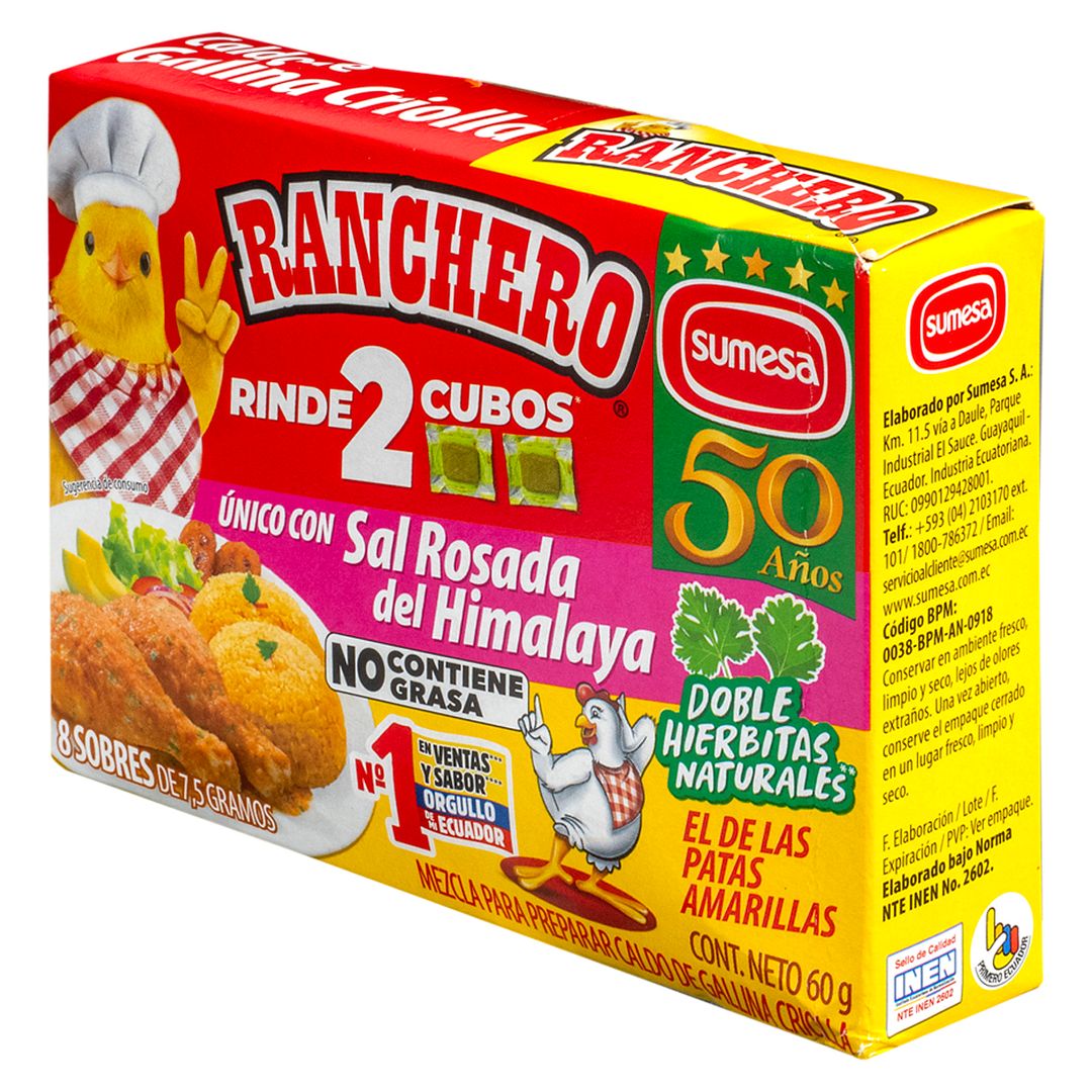 Pack 8 Uds Caldo de Gallina Ranchero en Polvo 7.5g - 969136