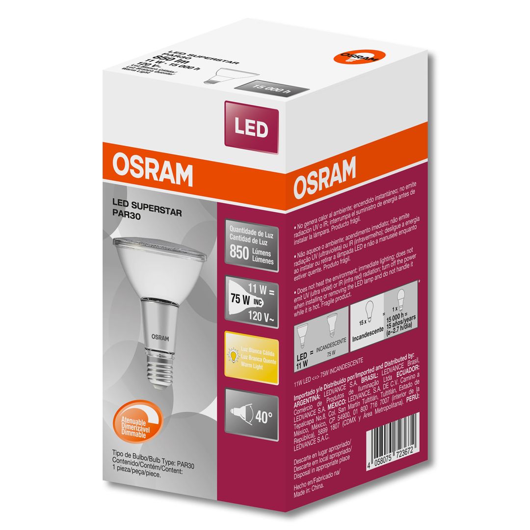 Foco Led Osram 11W E27 Luz Blanca Cálida - 969424