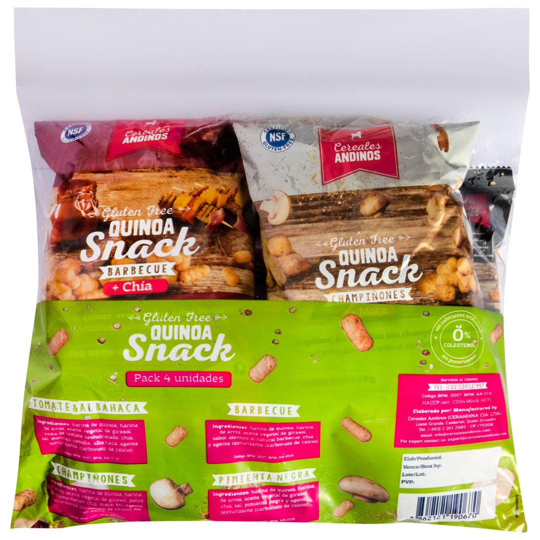 Pack 4 Uds Snack Quinoa Surtido Cereales Andinos 160g - 969841