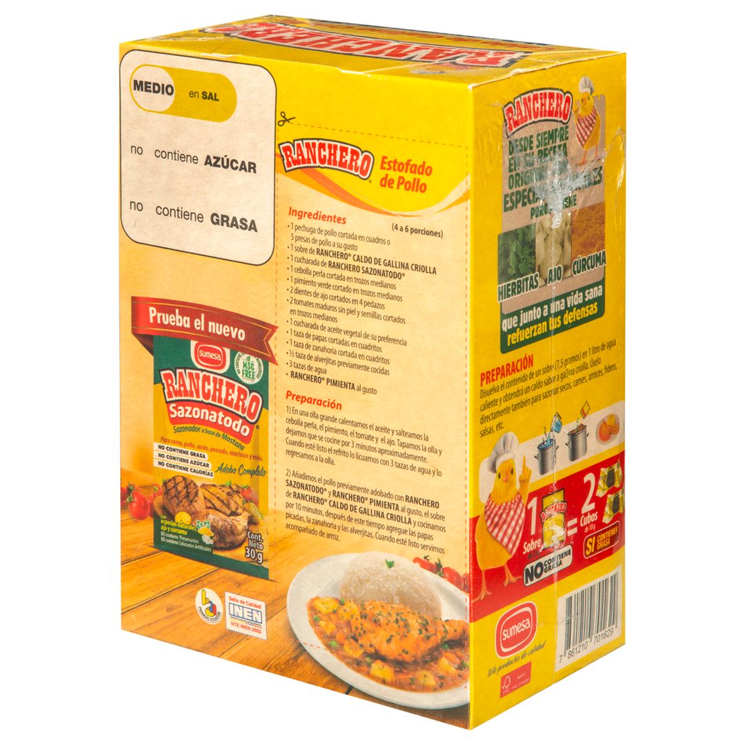 Pack 48 Uds Caldo de Gallina en Polvo Ranchero 7.5g - 970707