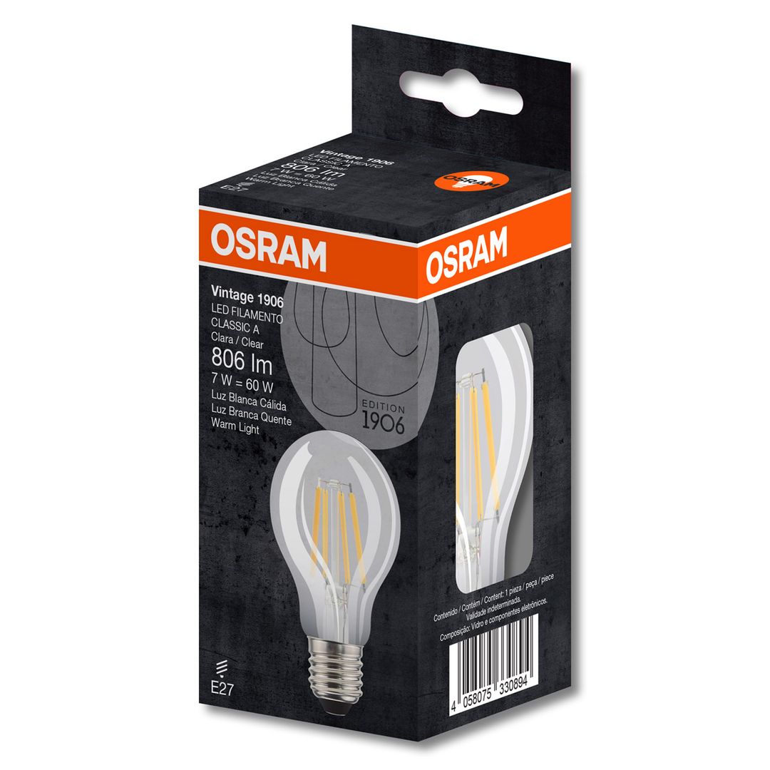 Foco Led Vintage Filamento Osram 7W E27 Luz Cálida - 971034