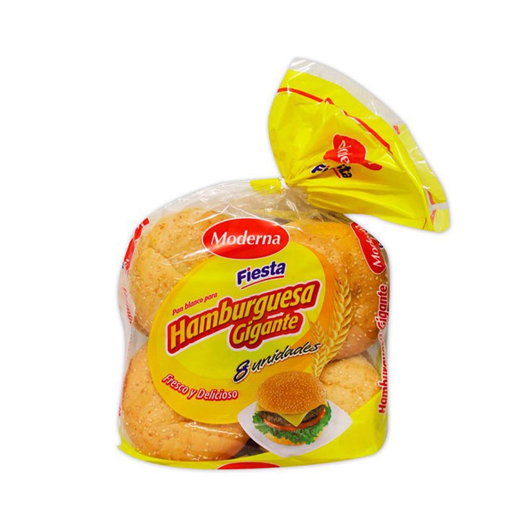 Pack 8 Uds Pan Hamburguesa Moderna Gigante 520g - 971128