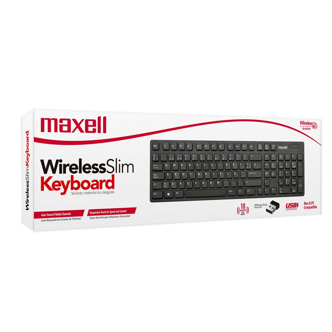 Teclado Maxell Inalámbrico Negro 2.4Ghz - 971593