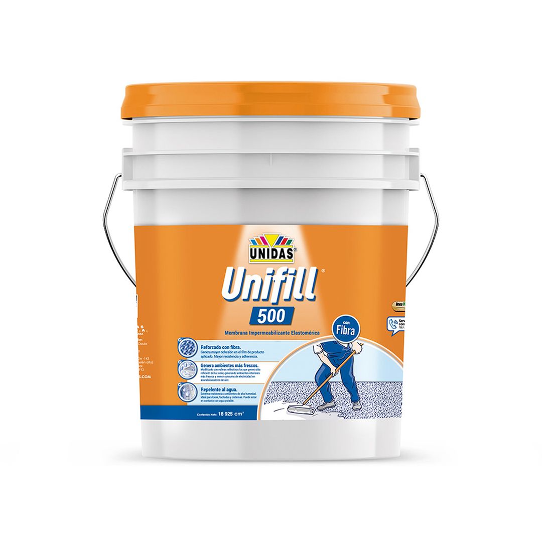 Impermeabilizante Elastomérica Unidas Unifill 500 Fibra Gris Caneca ...