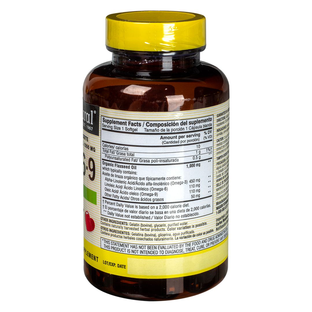 Omega 3 6 9 Mason Natural 1000mg 60 Cápsulas 972310