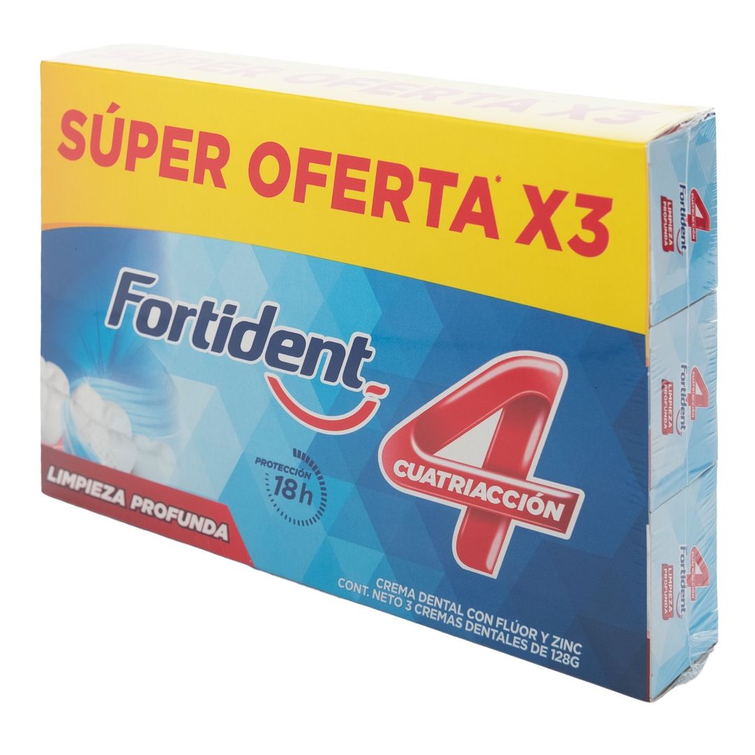 Pack 3 Uds Pasta Dental Fortident Cuatriacción Limpieza Profunda Tubo ...