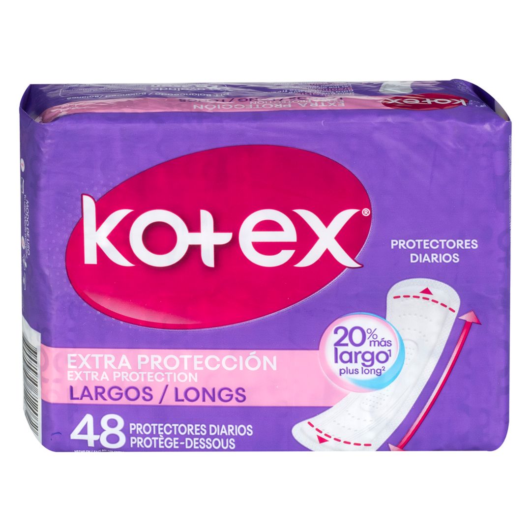 Protectores Diarios Kotex Extra-Protección Largos - 48 Unidades - 975004
