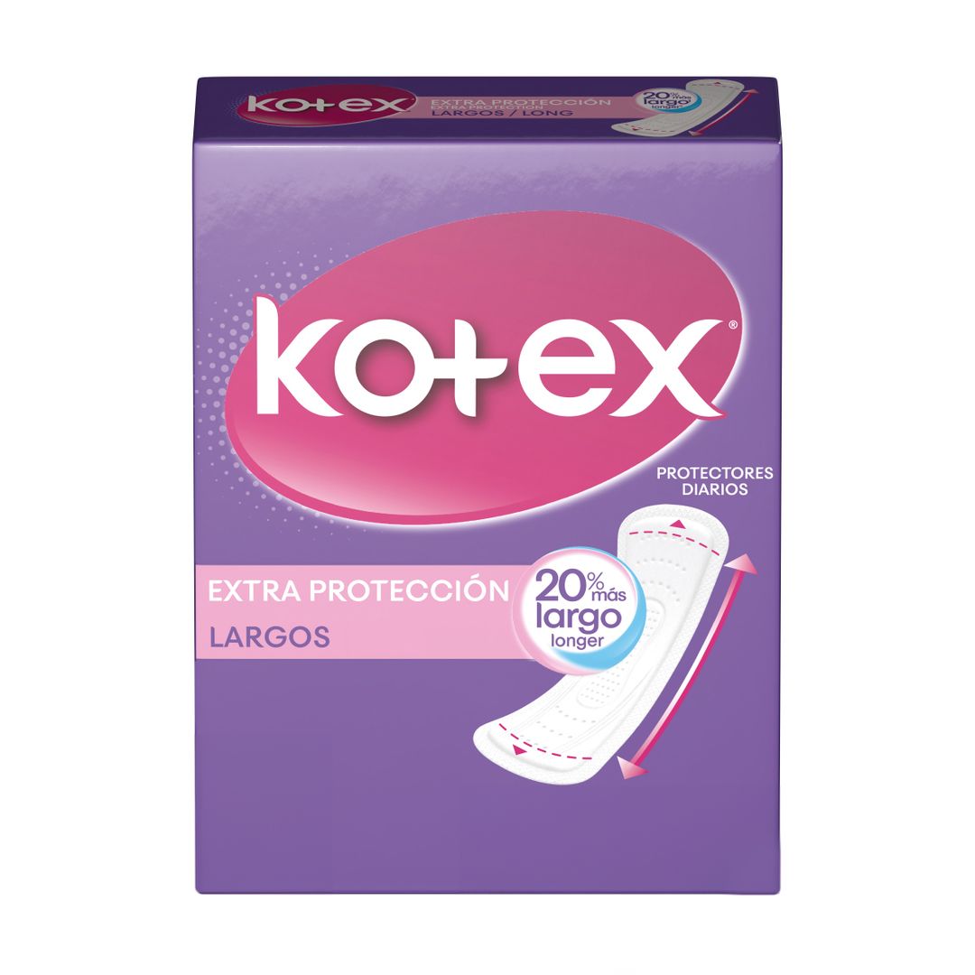 Protectores Diarios Kotex Extra-Protección Largos - 120 Unidades - 975005