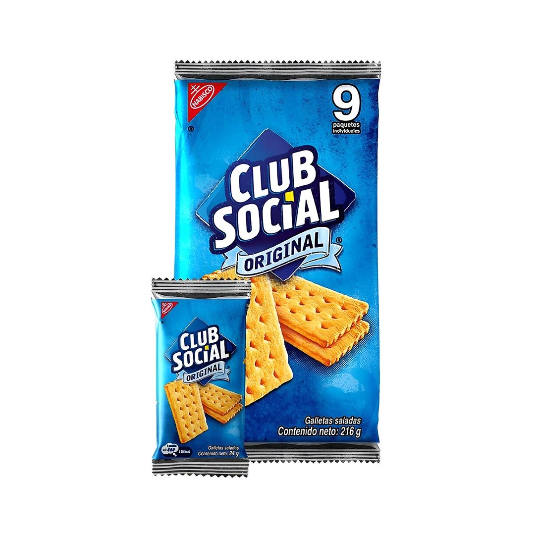 Pack 9 Uds Galletas Club Social Original 216 g - 977960