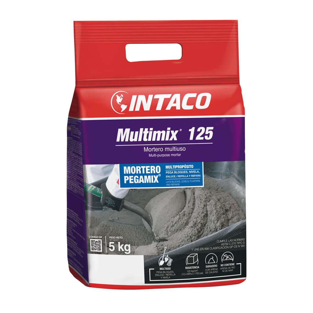 Mortero Multiuso Intaco Multimix 125 - 5kg Gris - 980073