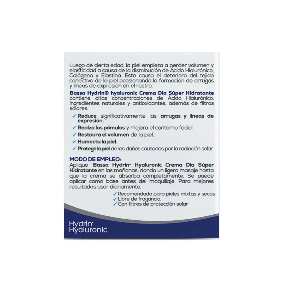 Crema Facial Bassa Hydrin Hyaluronic Hidratante Día 50g - 980681