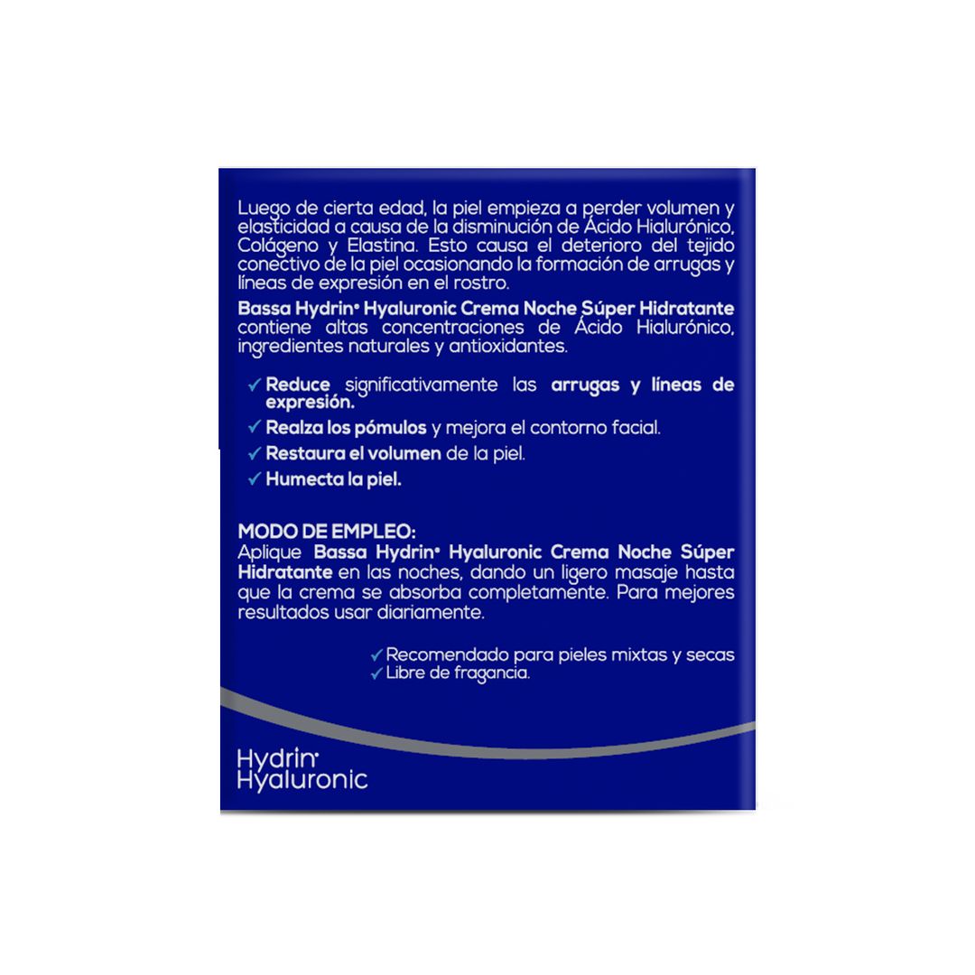 Crema Facial Bassa Hydrin Hyaluronic Noche 50g - 980680