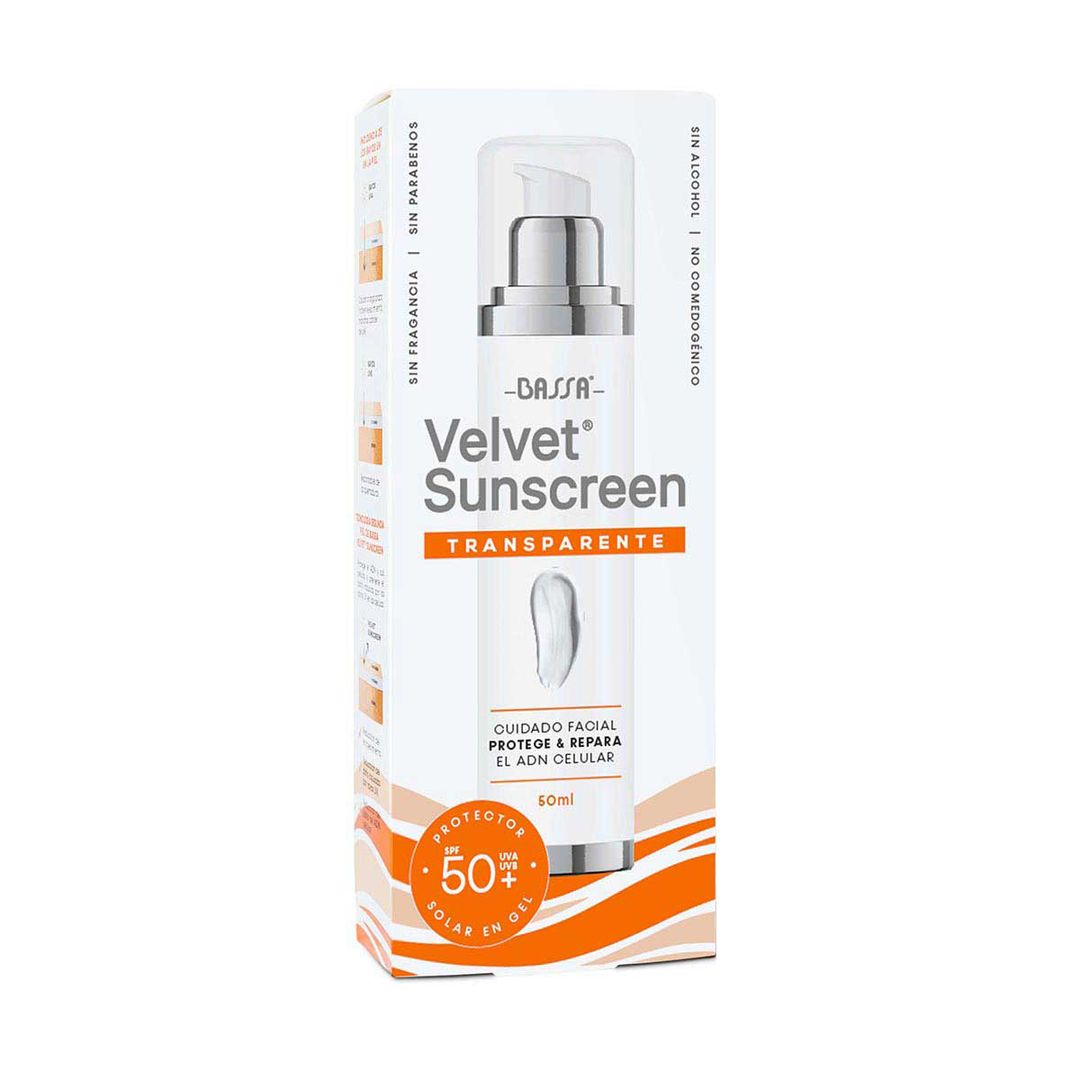 Protector Solar Facial Bassa Velvet Transparente SPF50+ - 50ml - 980687