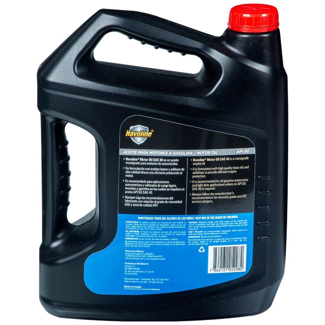 Aceite Automotriz Havoline Premium SAE 40SG 1gal - 981702