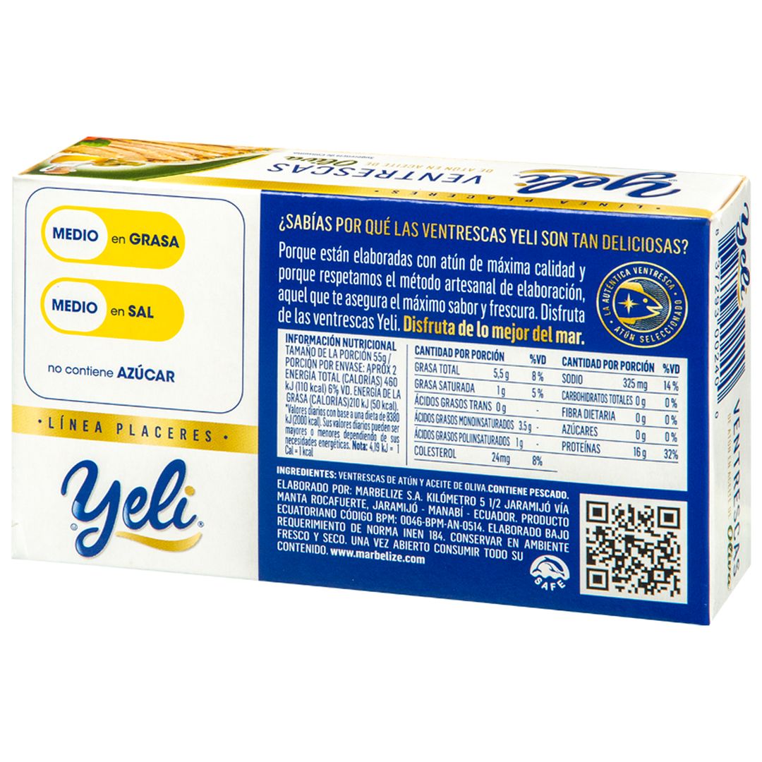 Ventresca de Atún Yeli en Aceite de Oliva 120g - 982972