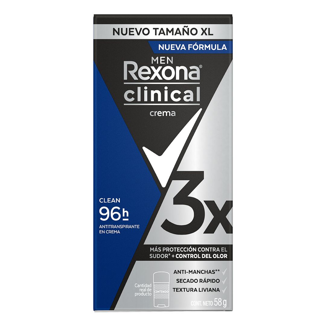 Antitranspirante en Barra Rexona Clinical Clean XL for Men 58g - 982985
