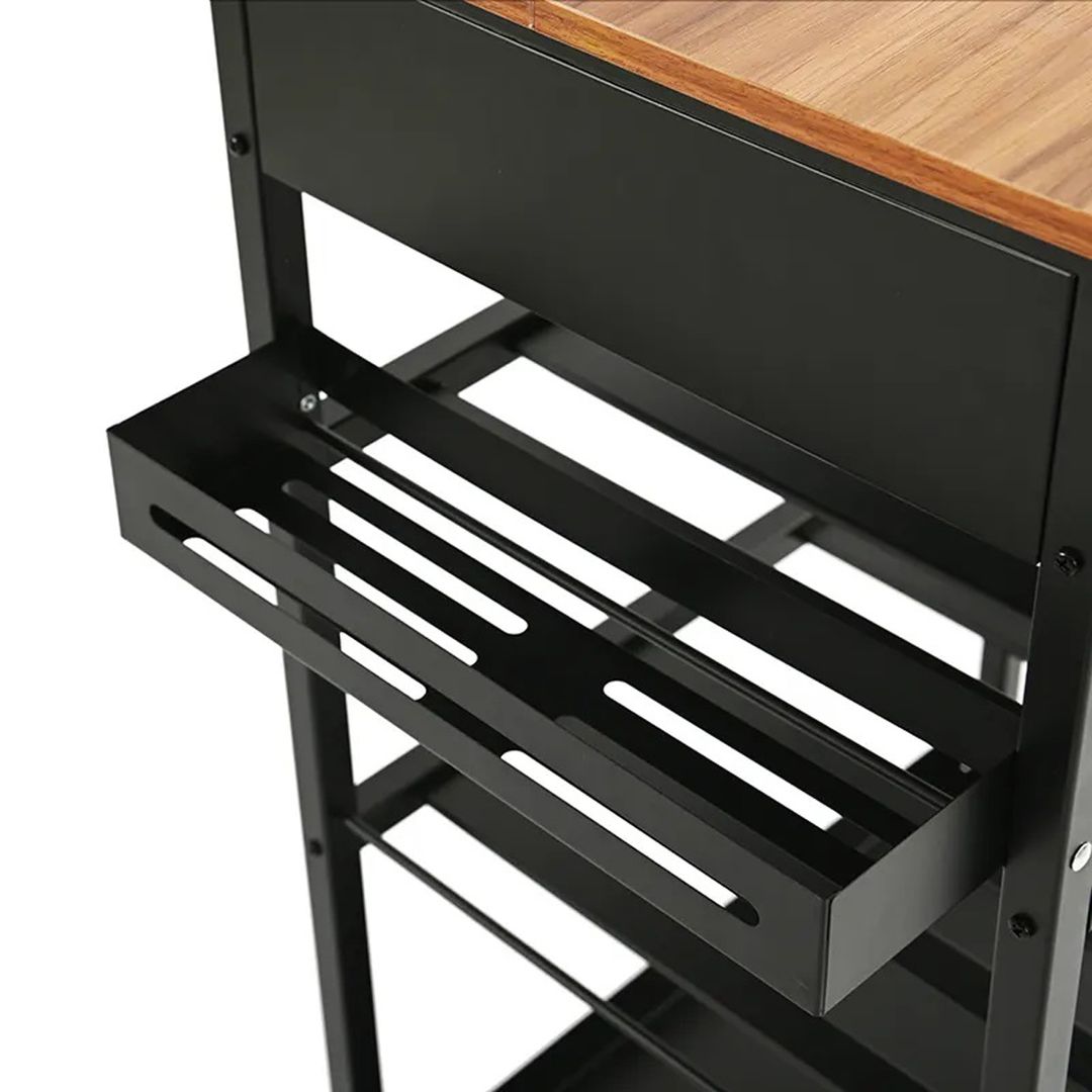 Estanteria Wireking con Ruedas Negro 3 Niveles - 983691