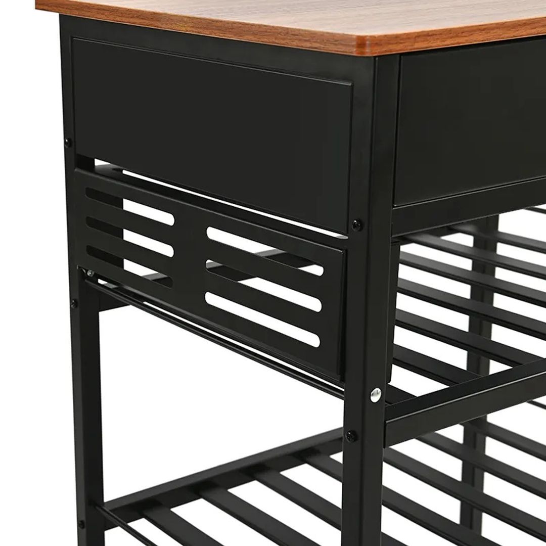 Estanteria Wireking con Ruedas Negro 3 Niveles - 983691