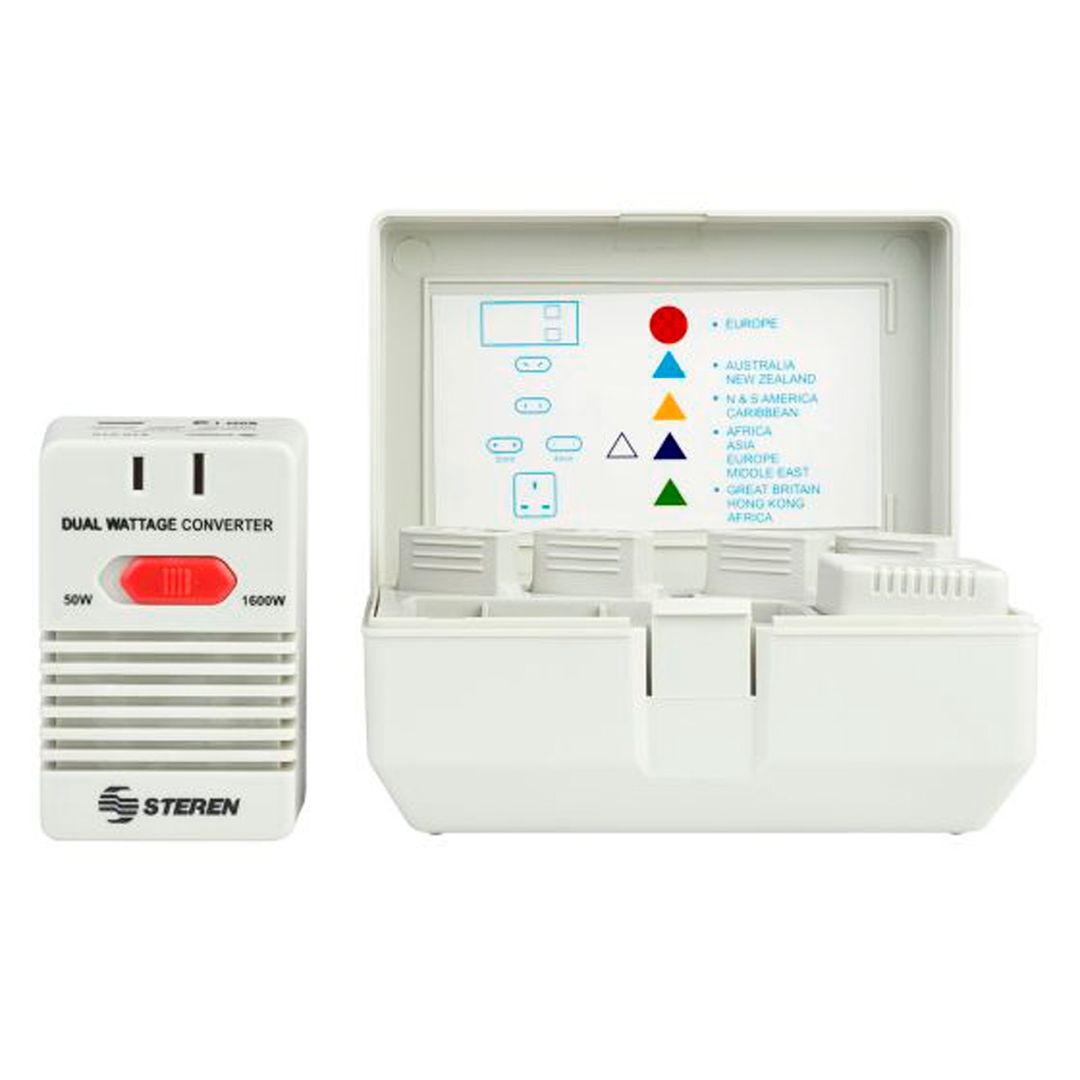 Convertidor de Voltaje 220V - 110V con 5 Enchufes Blanco - 984824