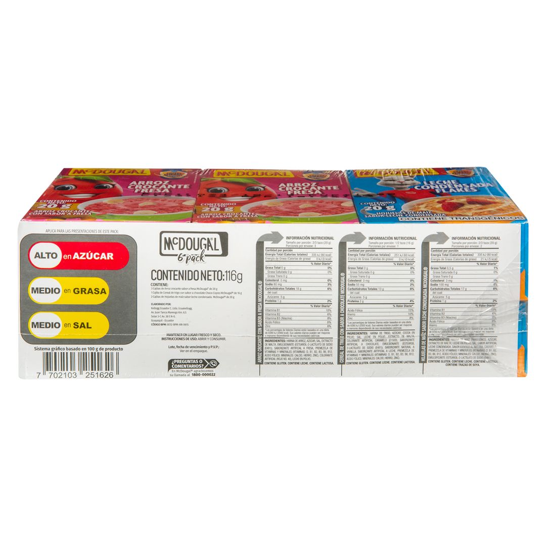 Pack 6 uds Cereal Mc Dougal Surtido 20g - 989415