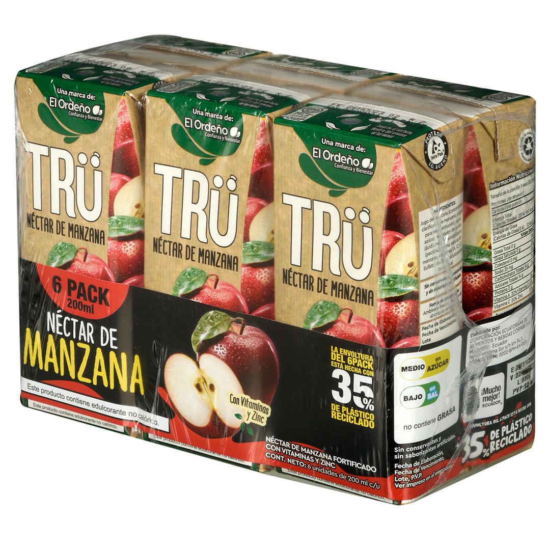 Pack 6 Uds Jugo Néctar Tru Manzana 200ml - 990915