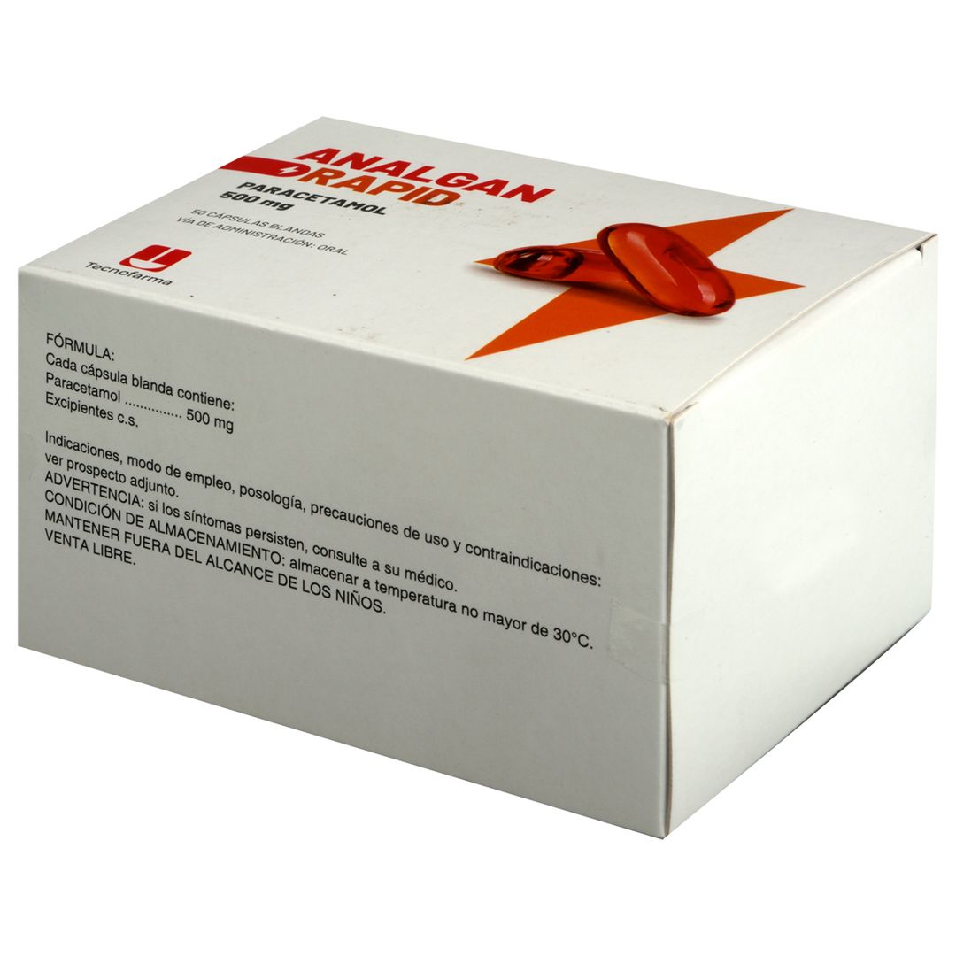 Pack 50 Uds Analgan Rapid en Cápsulas 500mg - 991958
