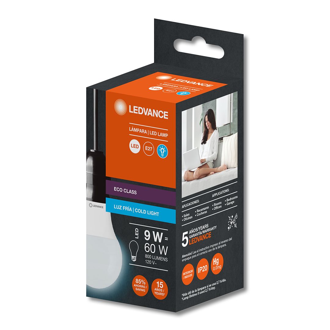 Foco Led Ledvance A60 E27 9W 6500K Luz Fría - 994329
