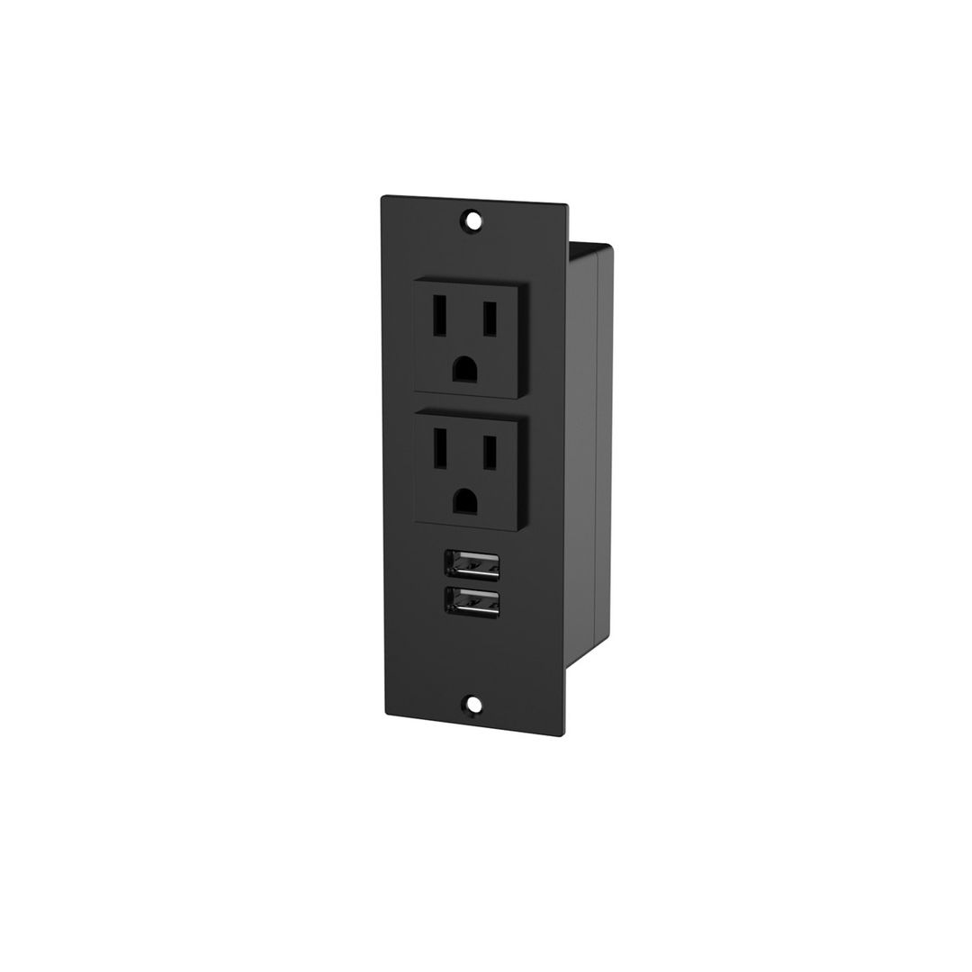 Tomacorriente Multiple Empotrable Good Choice 2 Tomas más 2 USB Negro ...