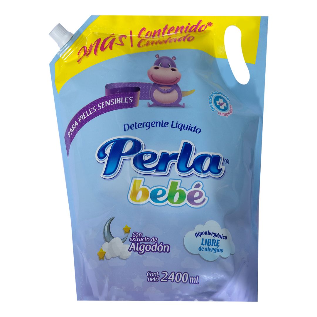 Detergente Líquido Perla Bebé Algodón 2400ml - 997773