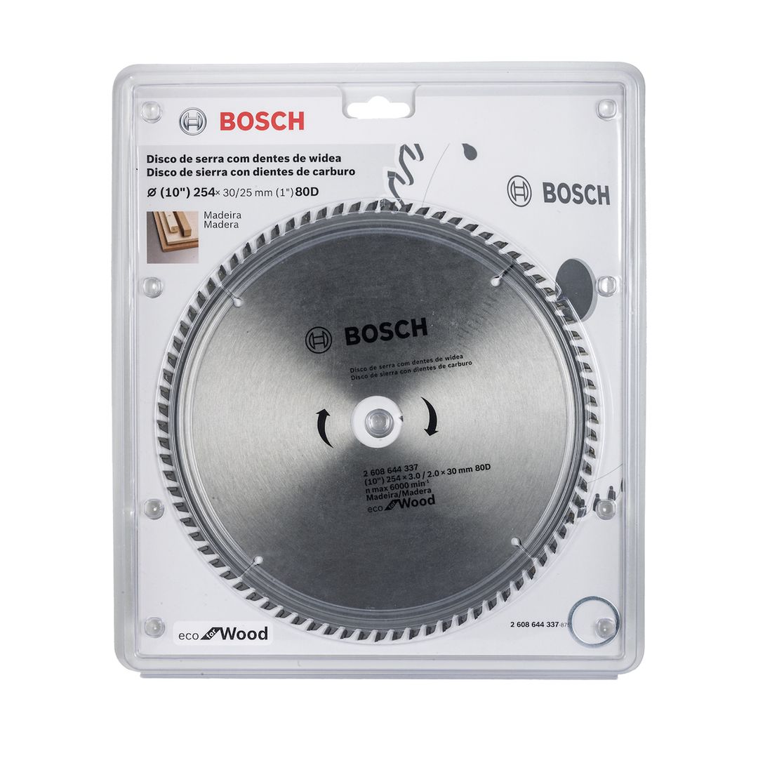 Disco Bosch de Sierra Circular Ecoline 80 Dientes 10" 254x30mm - 998273