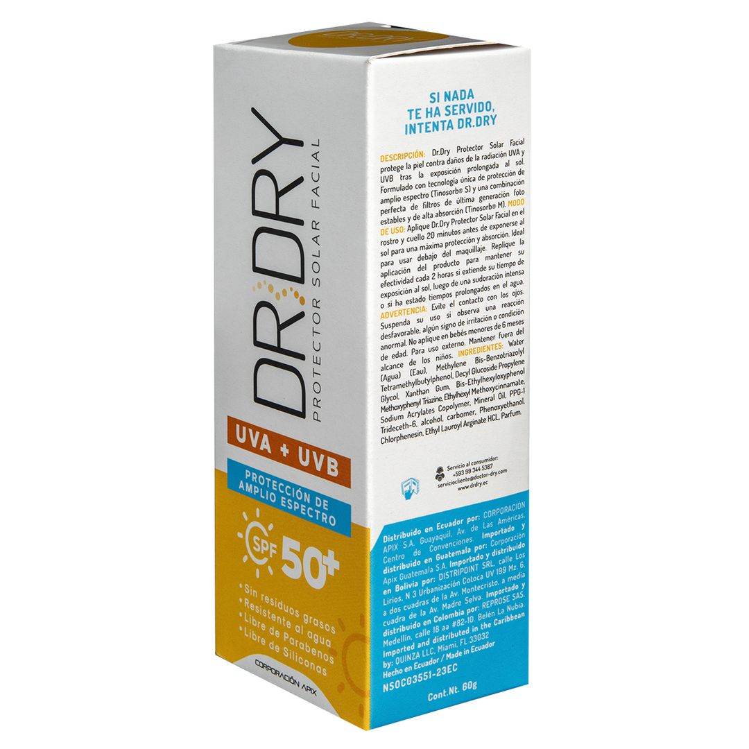 Protector Solar Facial Dr Dry Uva+Uvb SPF50 - 60ml - 998333