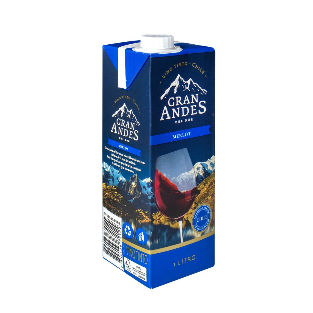 Vino Tinto Gran Andes del Sur Merlot 1L - 999364