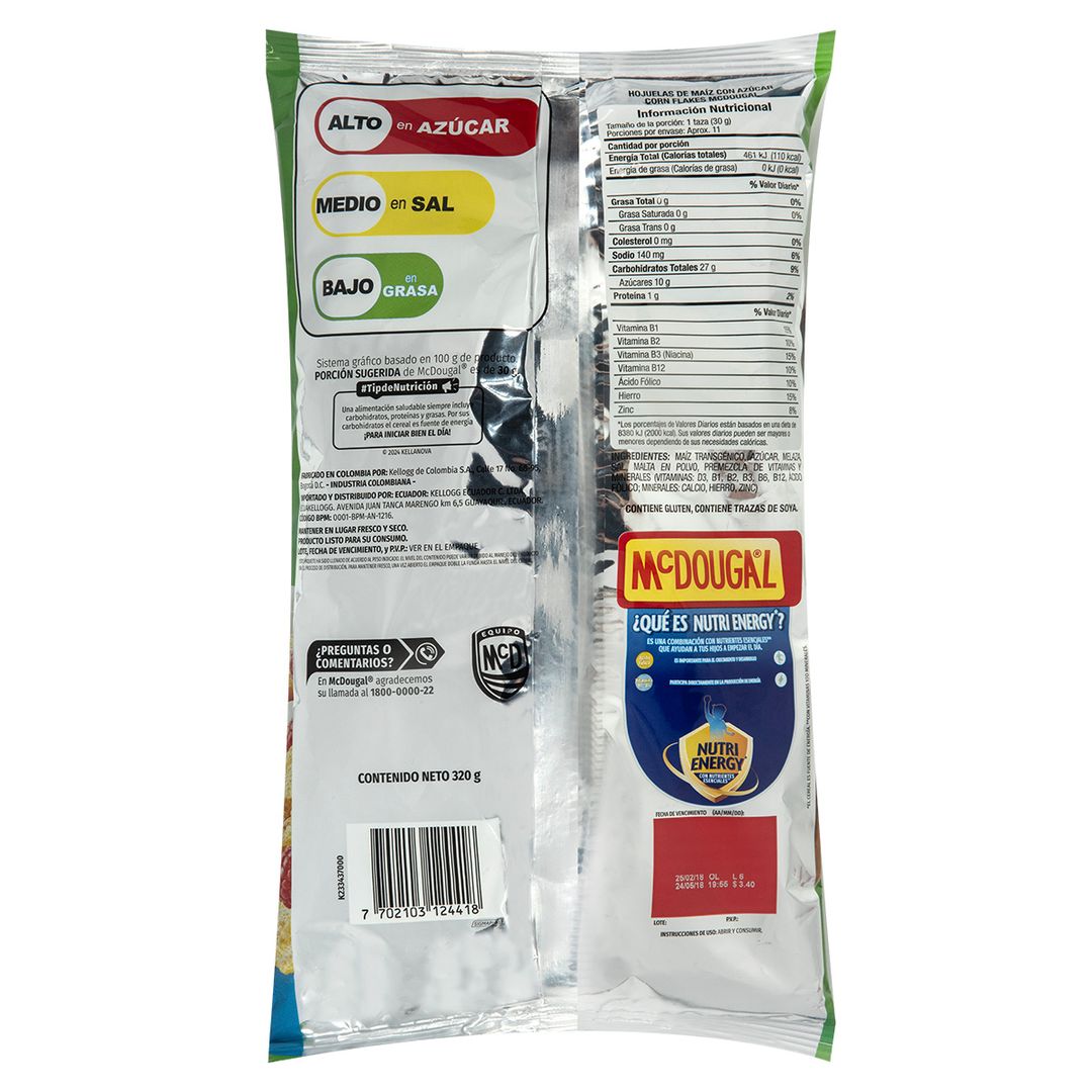 Cereal Mc Dougal Corn Flakes con Azúcar 320g - 1000277