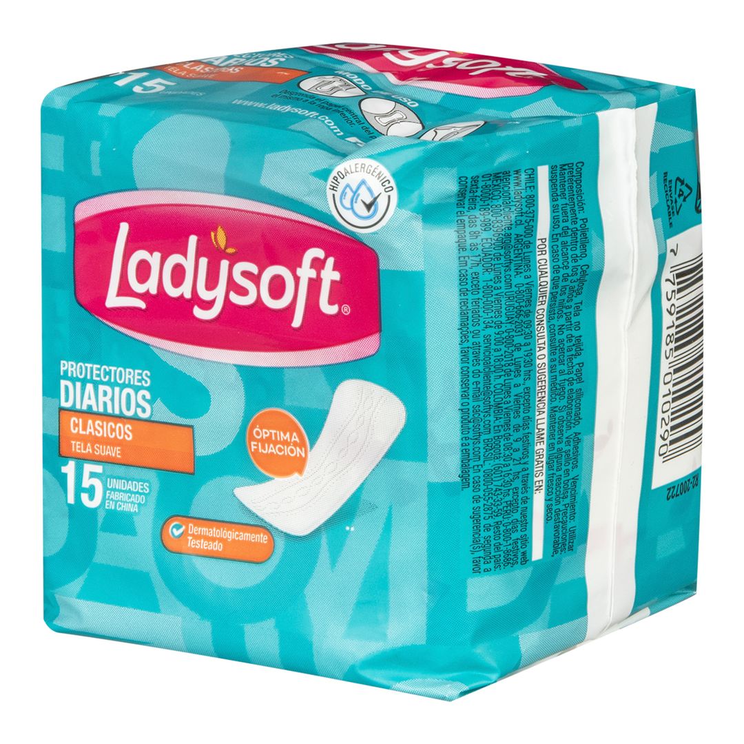 Protectores Diarios Ladysoft Clásico - 15 Unidades - 1000278