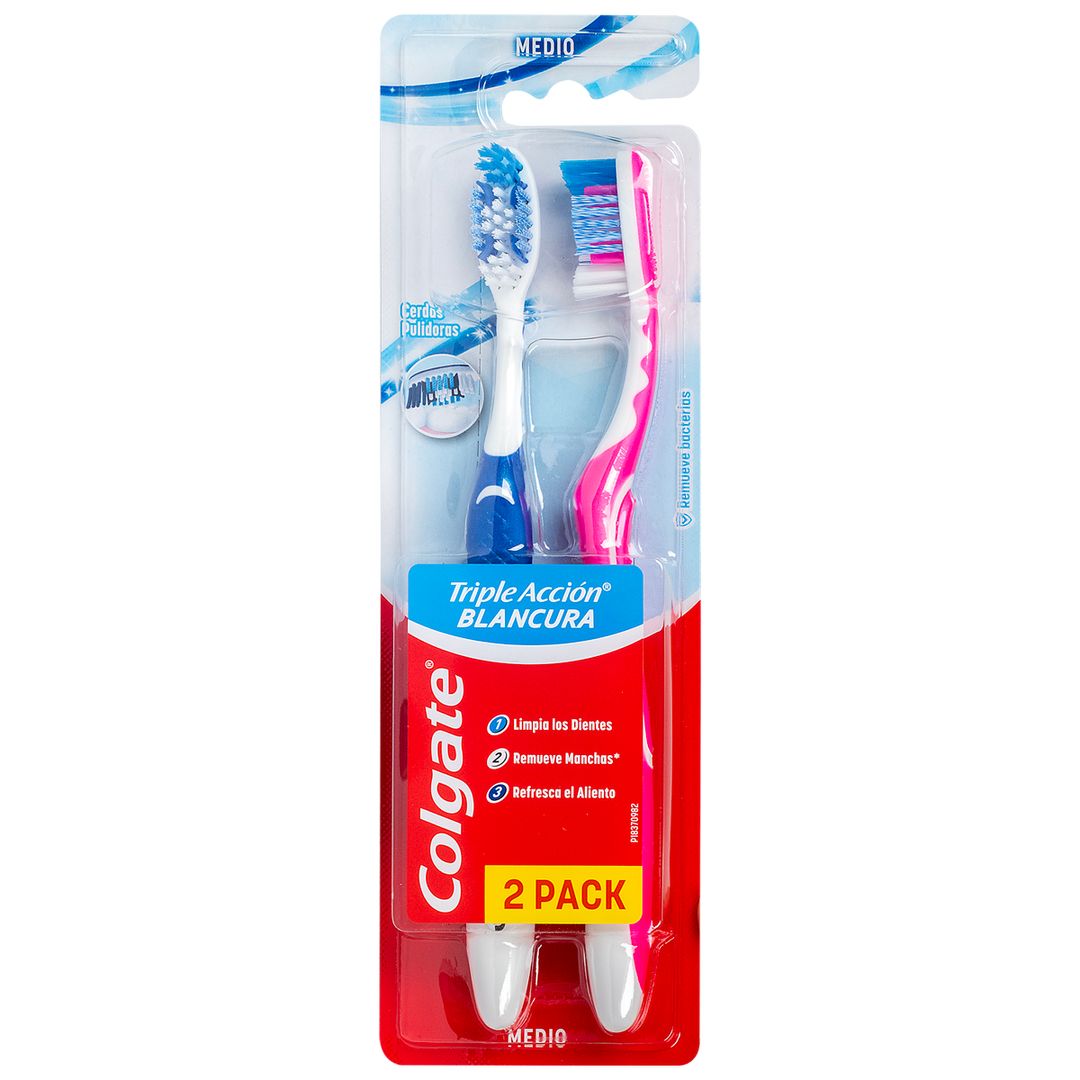Pack 2 Uds Cepillo Dental Colgate Triple Acción Extra-Blancura - 1000639