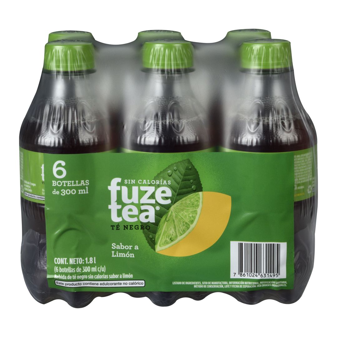 Pack 6 Uds Té Negro Fuze Tea Limón 300ml - 1002107