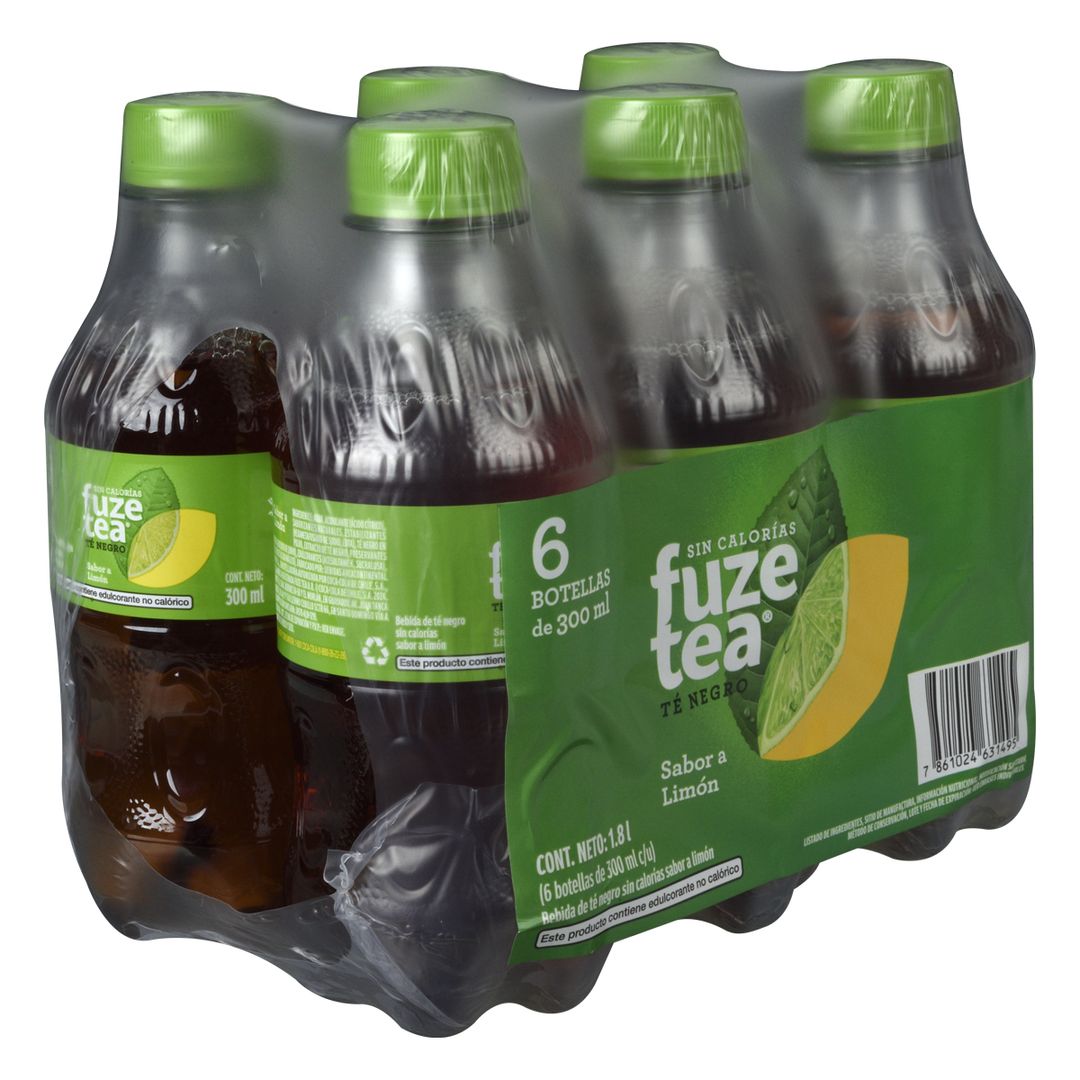 Pack 6 Uds Té Negro Fuze Tea Limón 300ml - 1002107