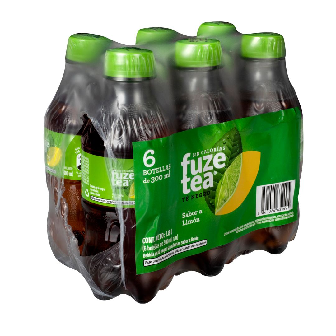 Pack 6 Uds Té Negro Fuze Tea Limón 300ml - 1002107