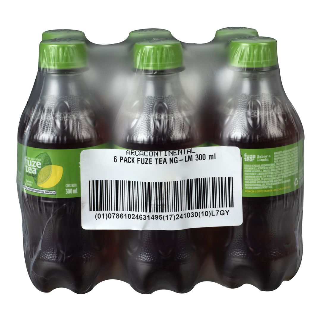 Pack 6 Uds Té Negro Fuze Tea Limón 300ml - 1002107