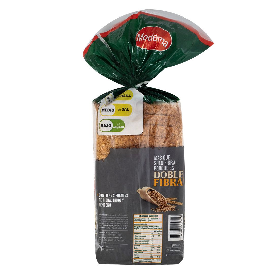 Pan Integral Moderna Doble Fibra Centeno 600g - 1002096
