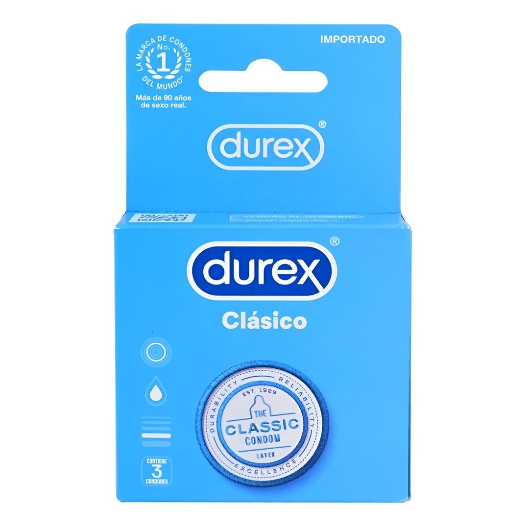 Preservativo Durex Clásico - 3 Unidades - 1003891