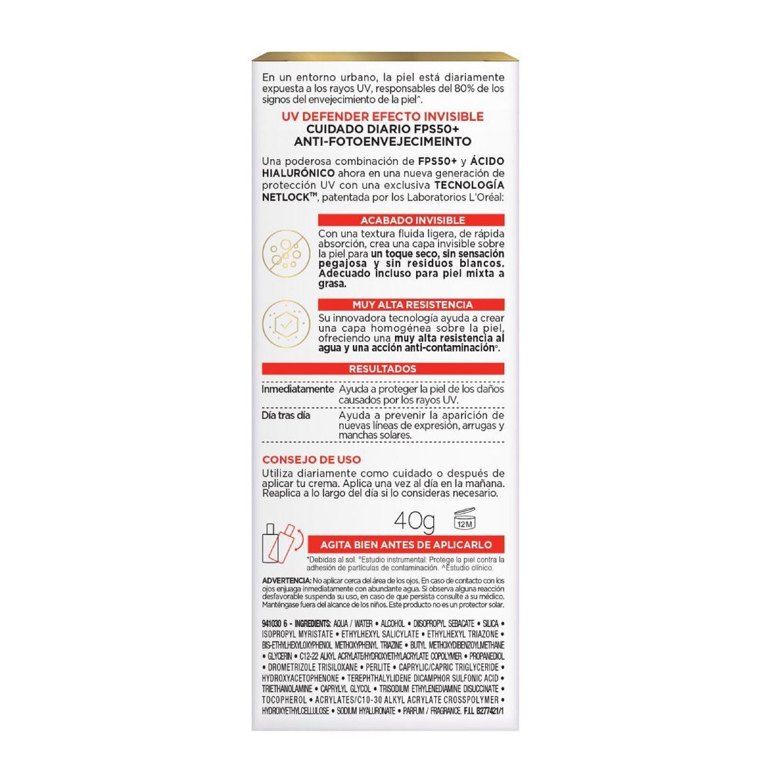 Protector Solar L’Oréal Paris UV Defender Fluido Invisible 40g - 1004999