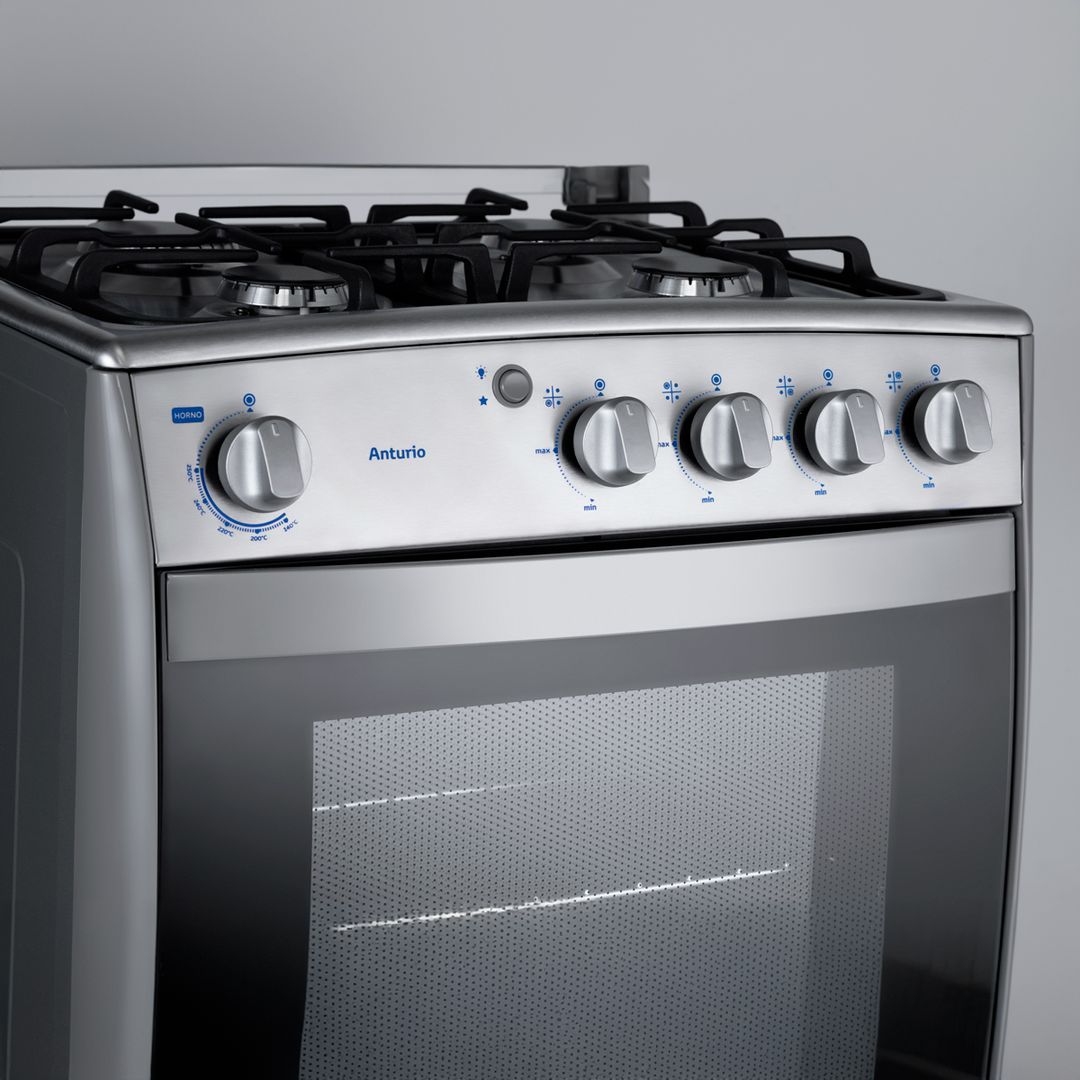 Cocina a Gas Innova 4 Quemadores Inox - 60cm | IN-ANTURIO CROMA - 1005301