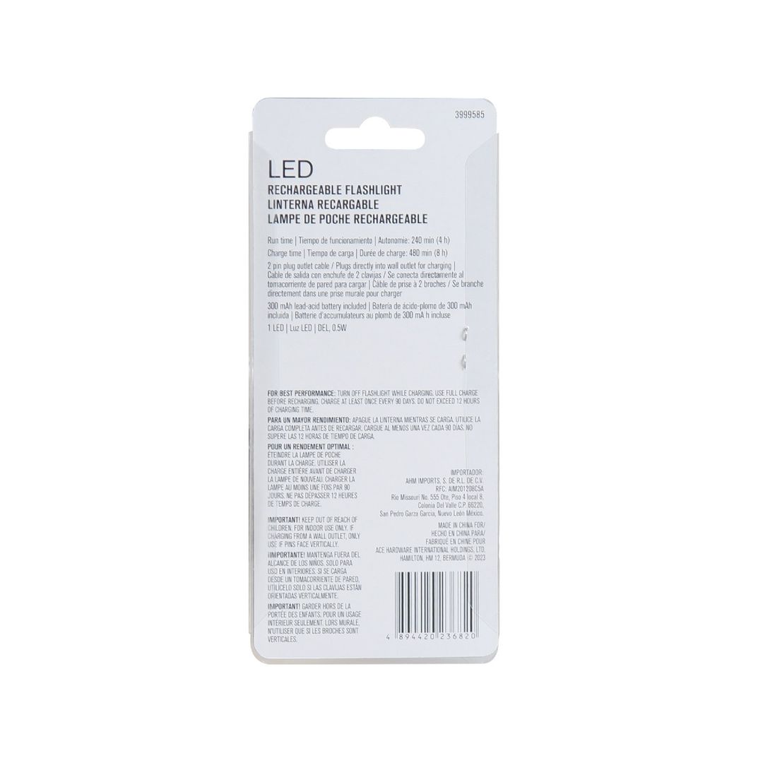 Linterna Led Recargable Ace Negra con Roja 40lm - 1005556