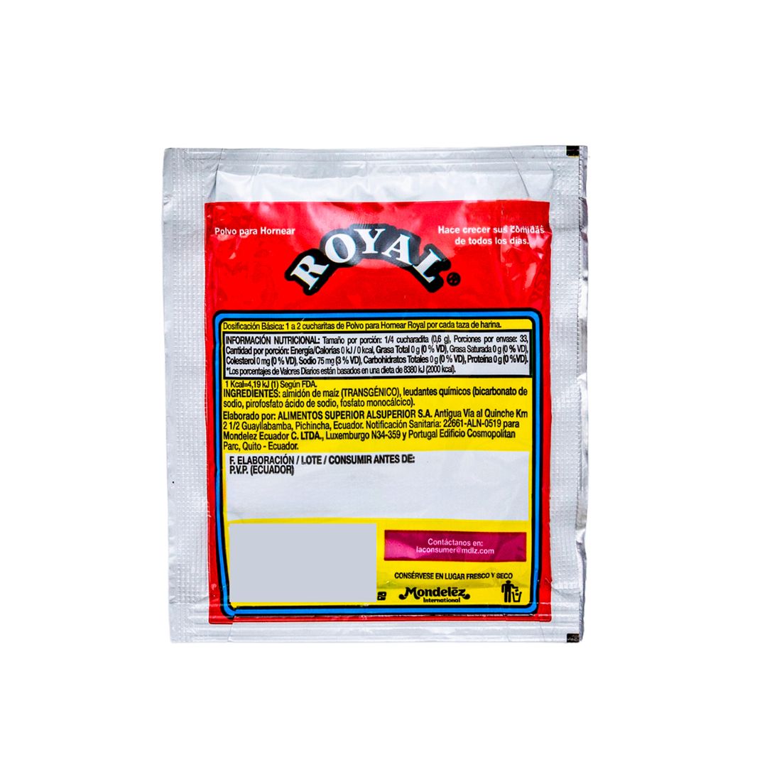 Polvo para Hornear Royal 20 g - 1005994